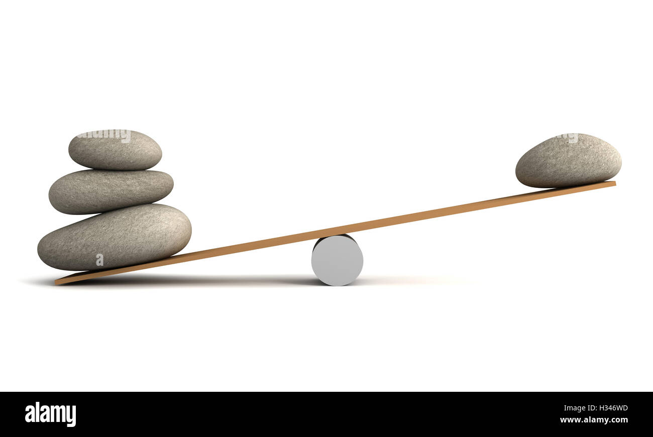 balancing stones concept 3d illustration Stock Photo - Alamy