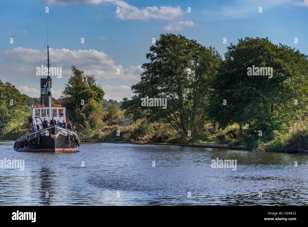 Steam tug Kerne pictured in the river Weaver at Sutton Weaver. West ...