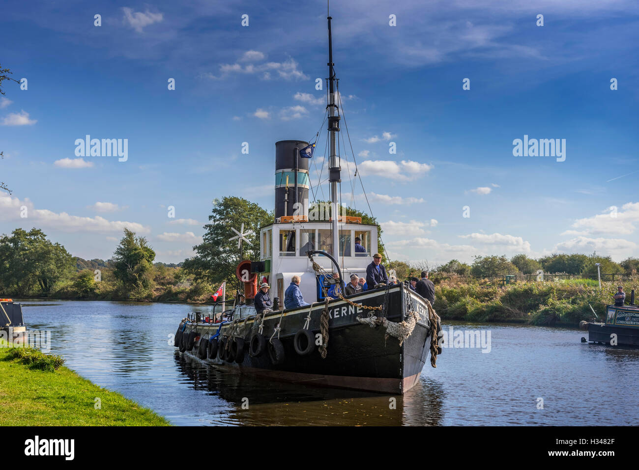 Steam tug Kerne pictured in the river Weaver at Sutton Weaver. West ...
