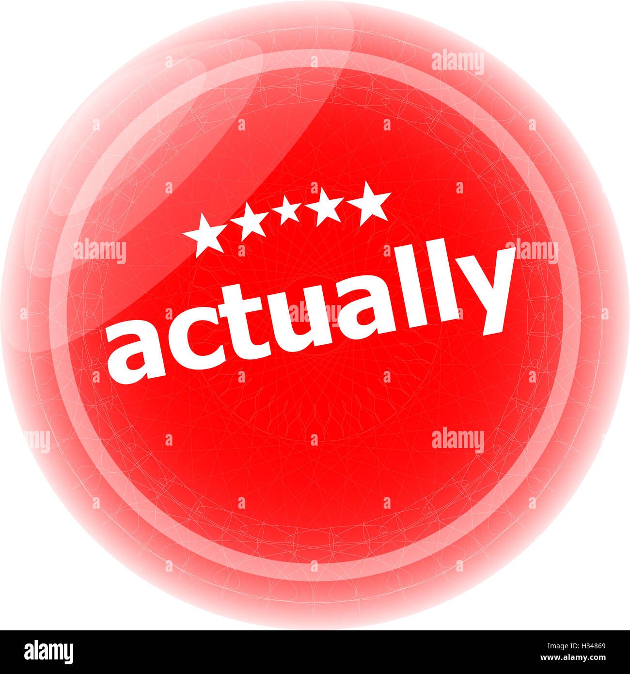actually red stickers, icon button isolated on white Stock Photo - Alamy