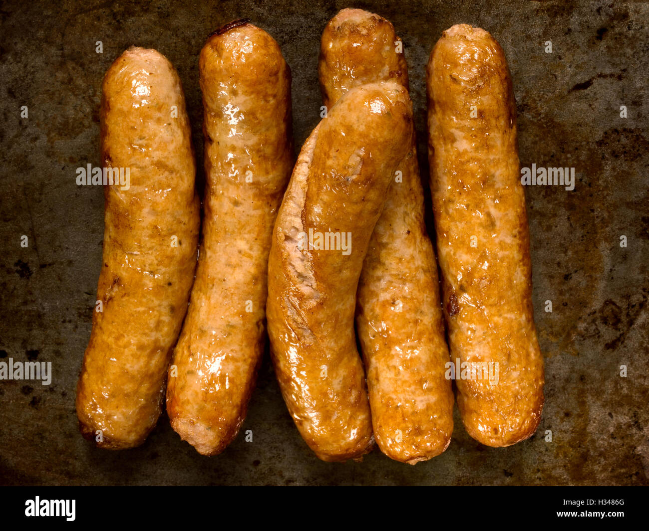 rustic cooked sausages Stock Photo - Alamy