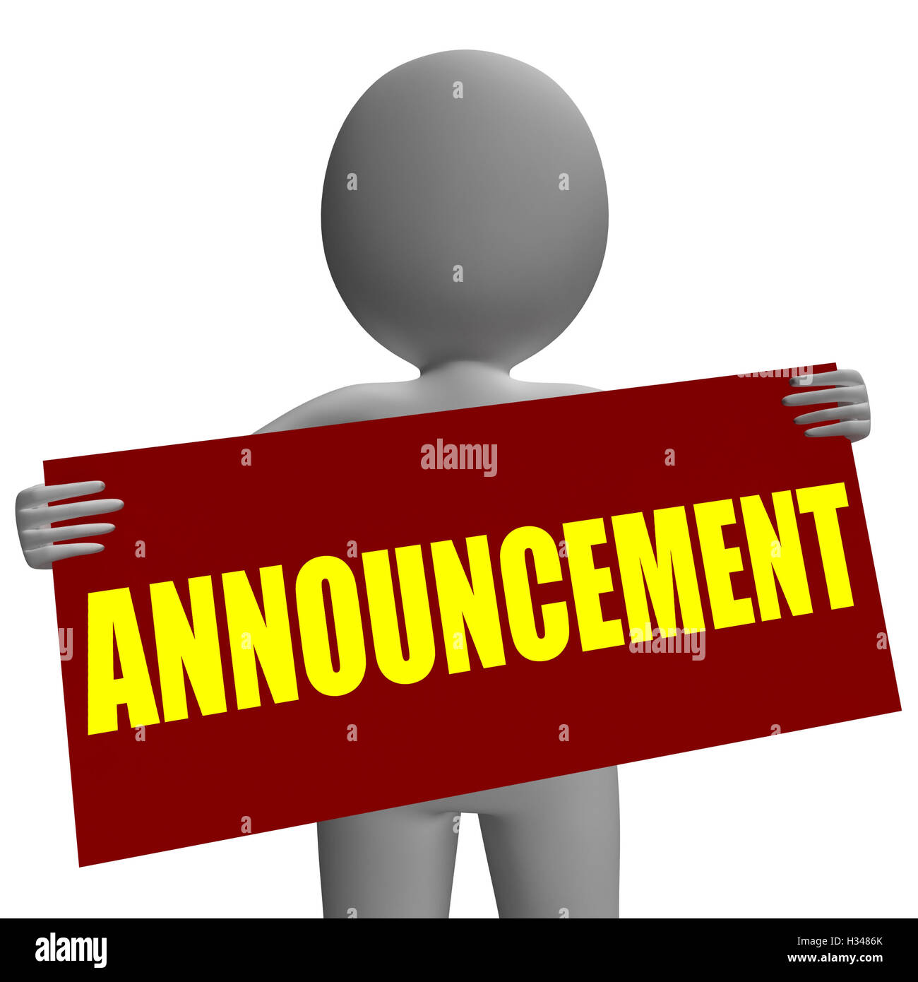 Announcement Sign Character Means Corporate Communication Or Con Stock announcement-sign-character-means-corporate-communication-or-con-stock