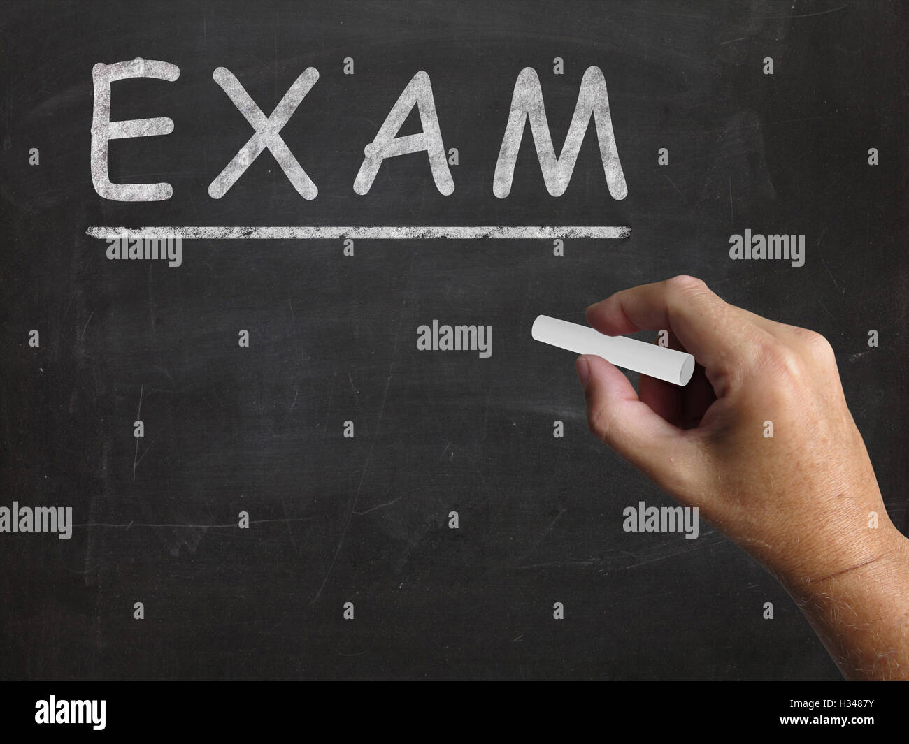 Exam Blackboard Shows Assessment Test And Grade Stock Photo - Alamy