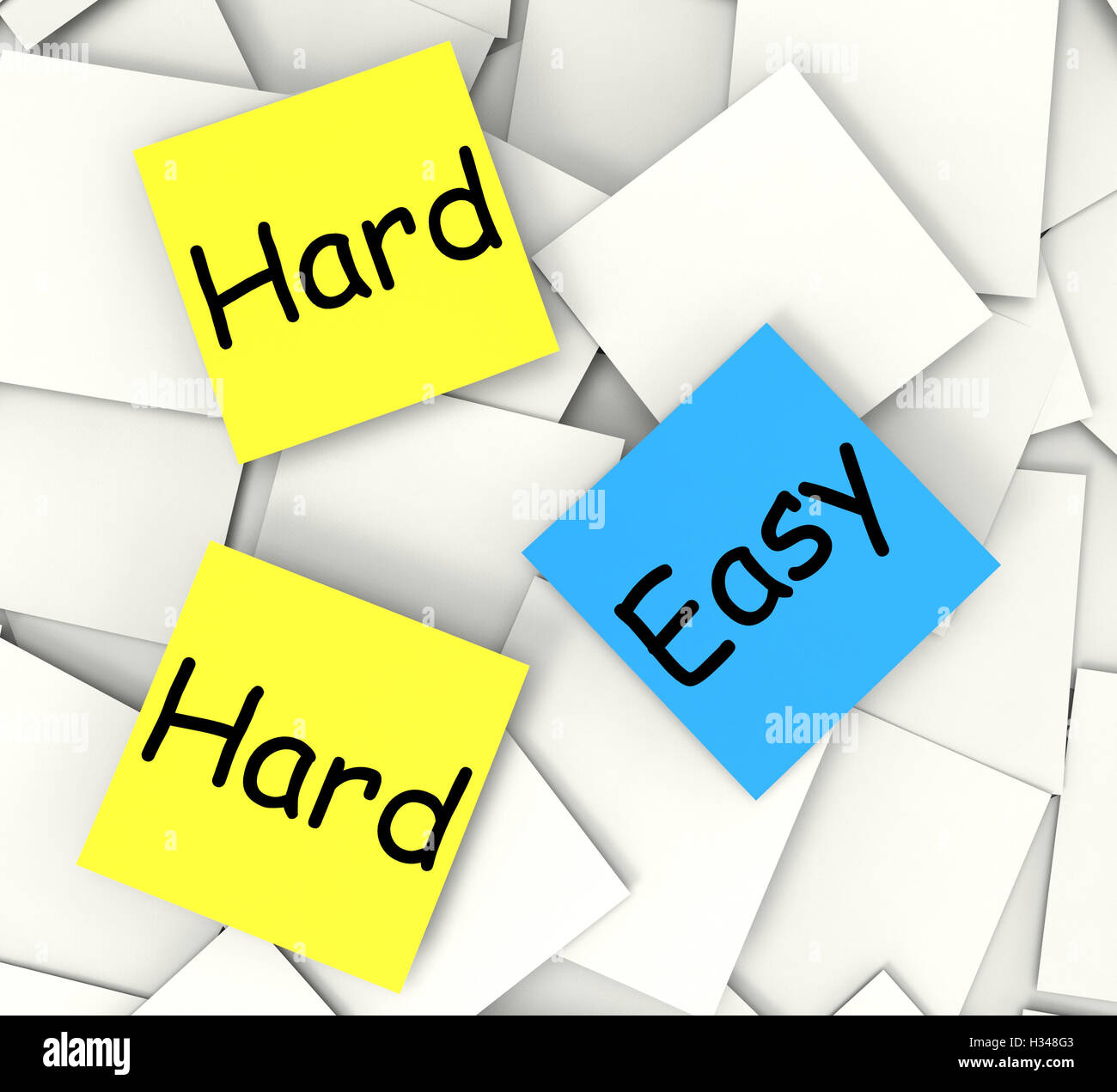 Easy hard post it notes mean hi-res stock photography and images - Alamy
