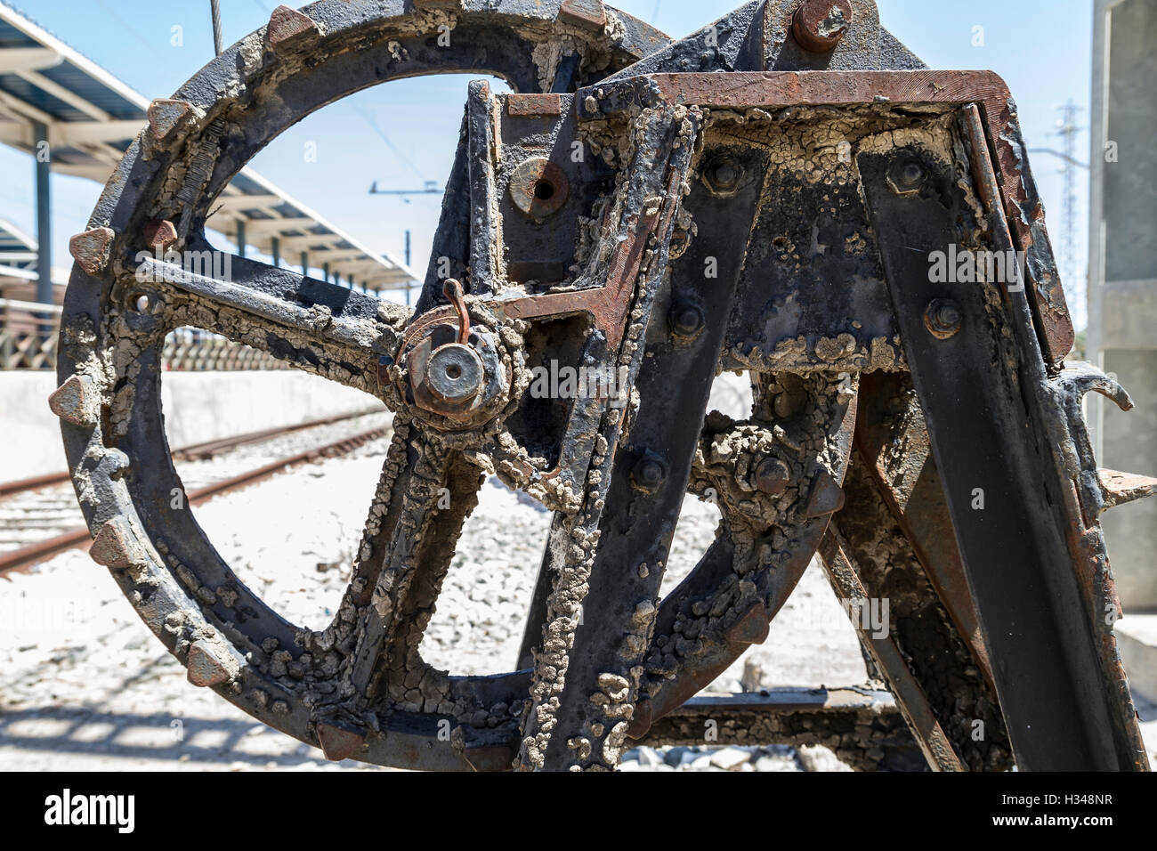 old freight train, metal machinery details Stock Photo - Alamy