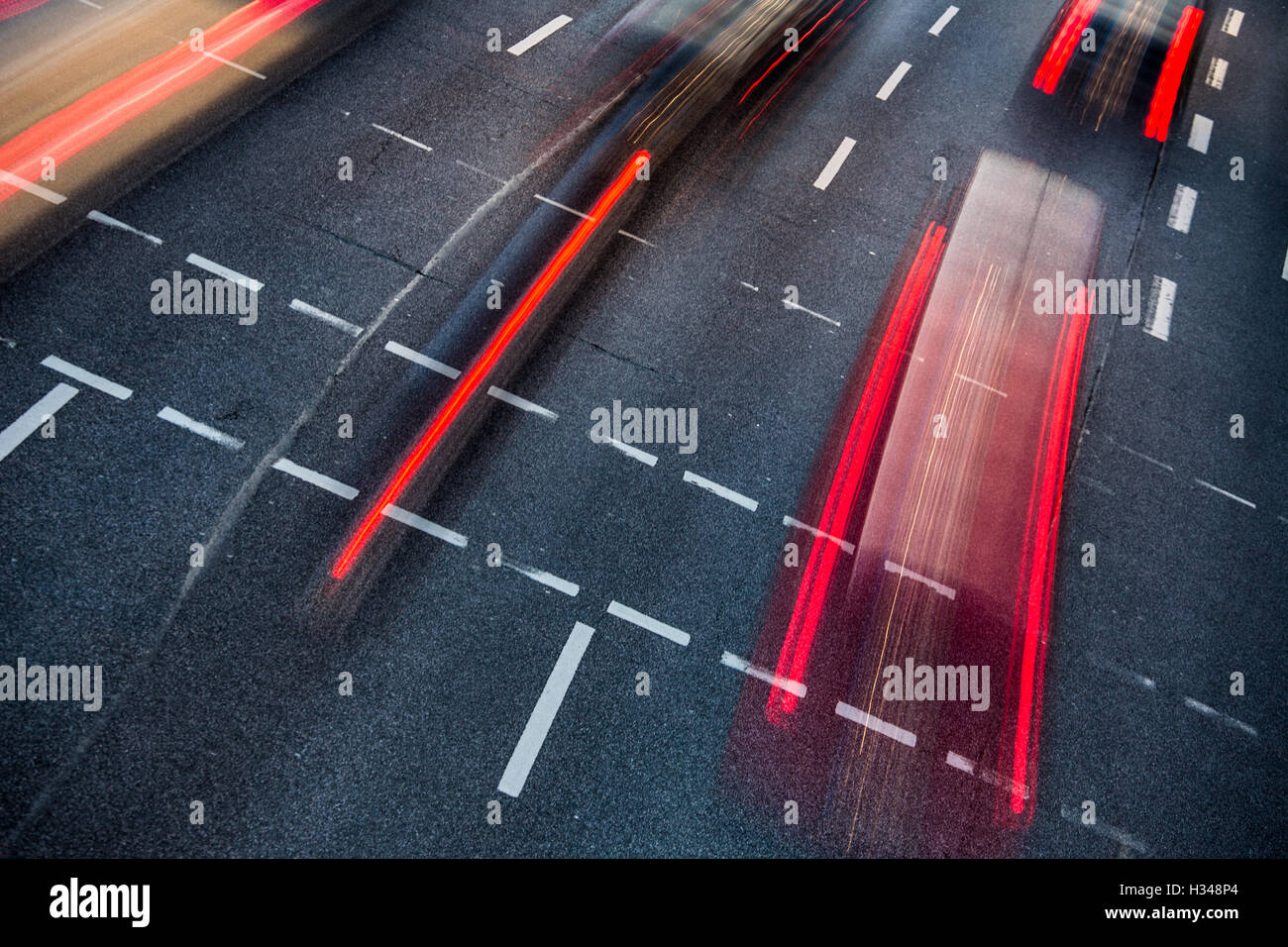 Motion blurred city road traffic (color toned image Stock Photo - Alamy