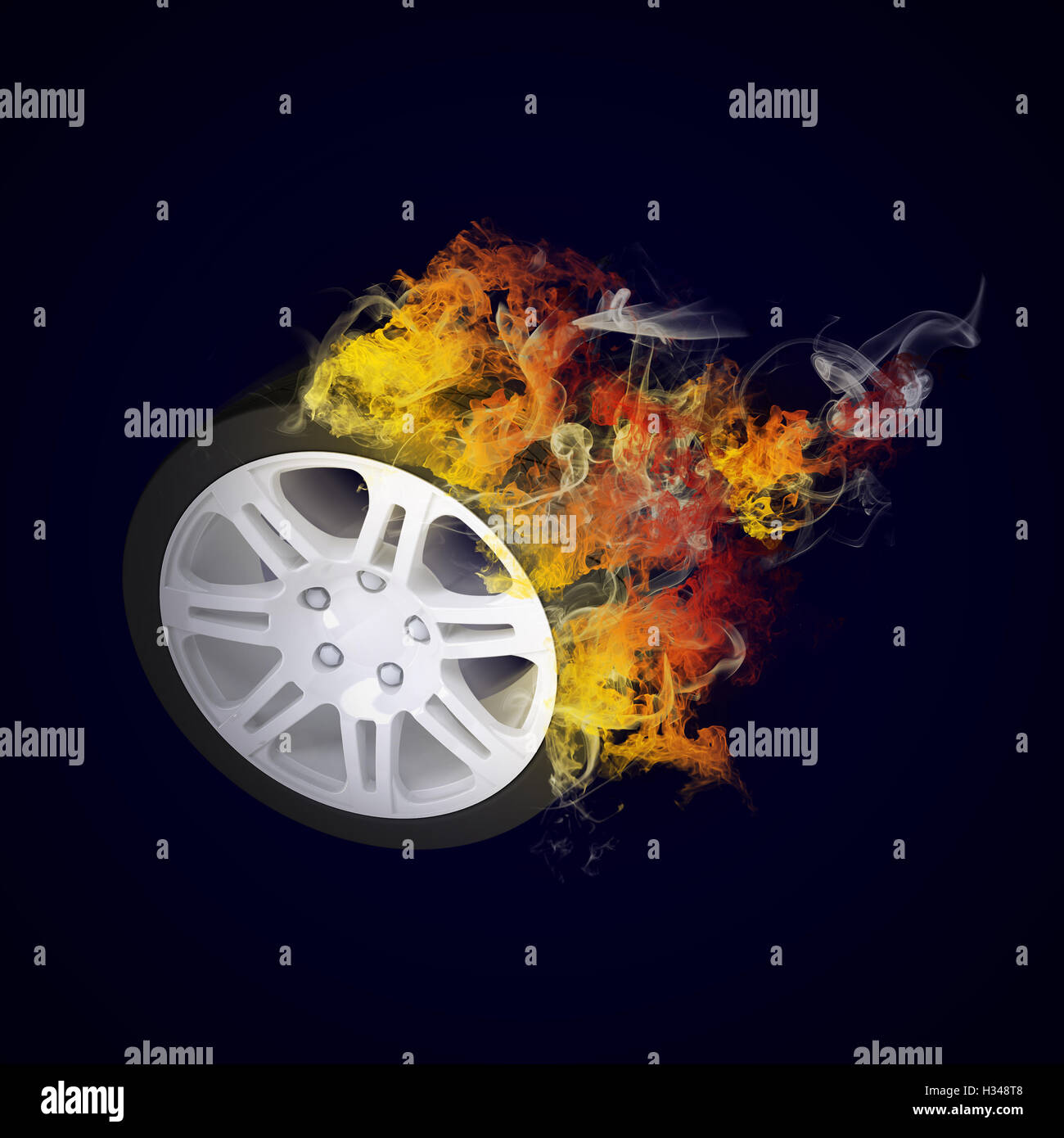 Car wheel in the colored smoke Stock Photo - Alamy