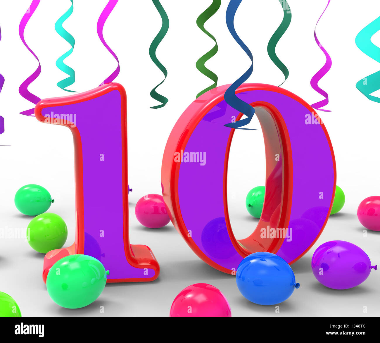 10 number birthday balloons hi-res stock photography and images - Alamy