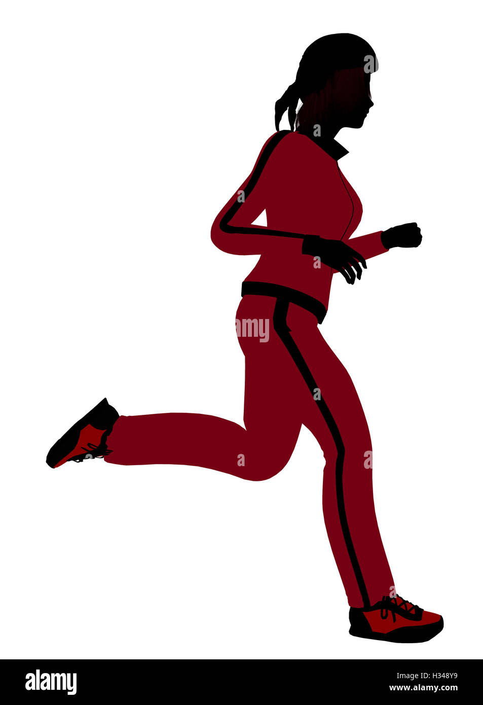Female jogger illustration silhouette hi-res stock photography and ...