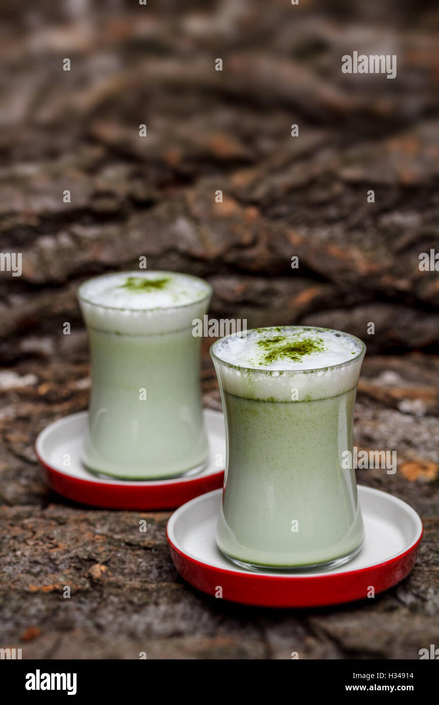 Green tea frappe Stock Photo - Alamy
