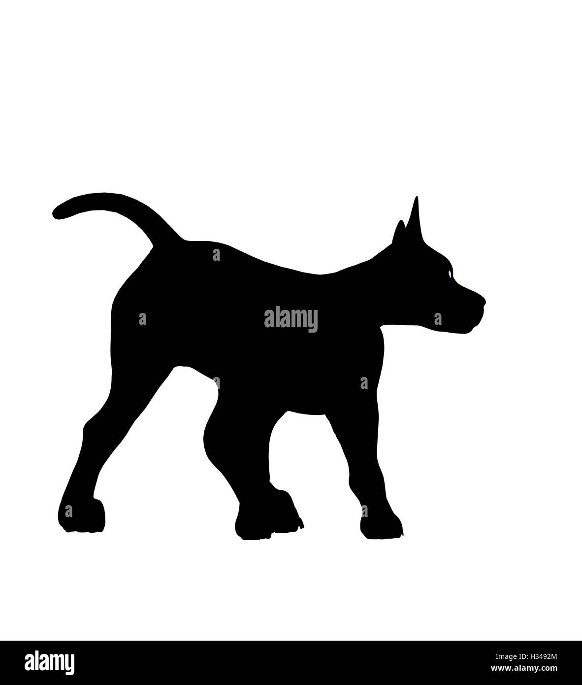 Puppy Dog Illustration Silhouette Stock Photo - Alamy