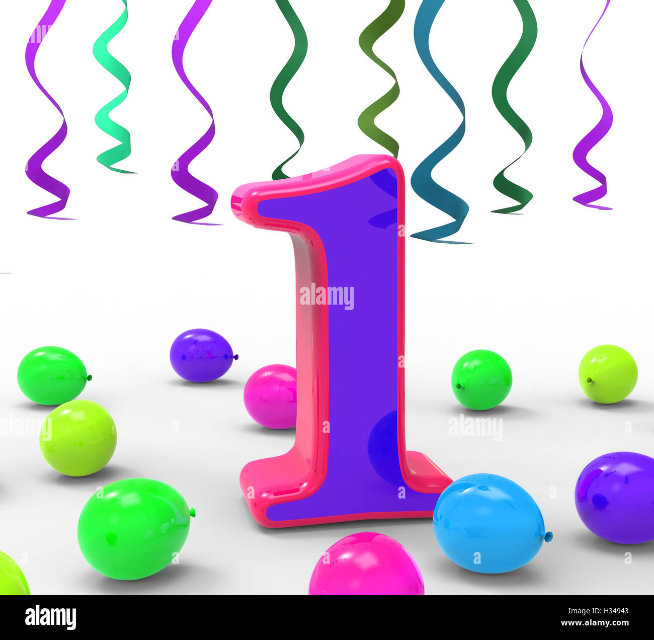 Number One Party Means First Year Party Or Celebration Stock Photo - Alamy