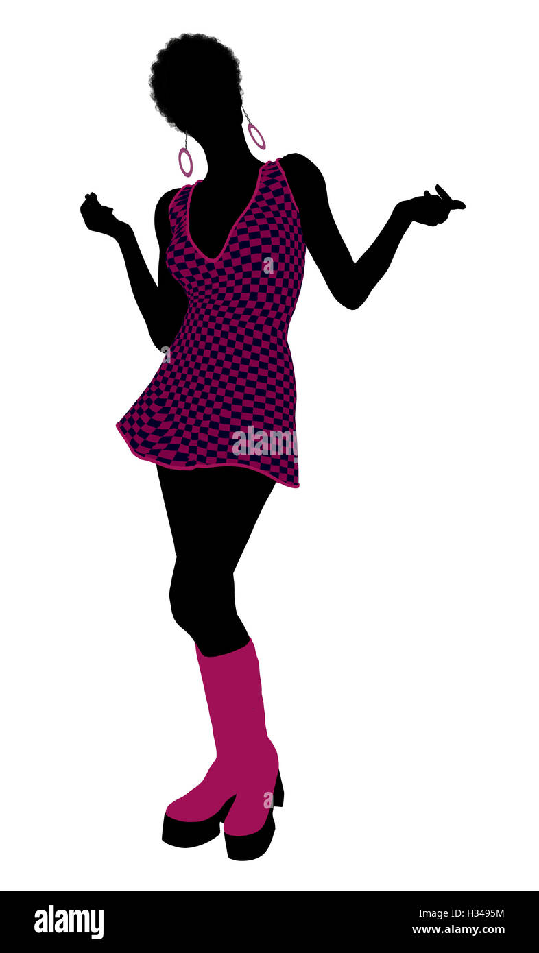 African American Go Go Dancer Illustration Silhouette Stock Photo - Alamy
