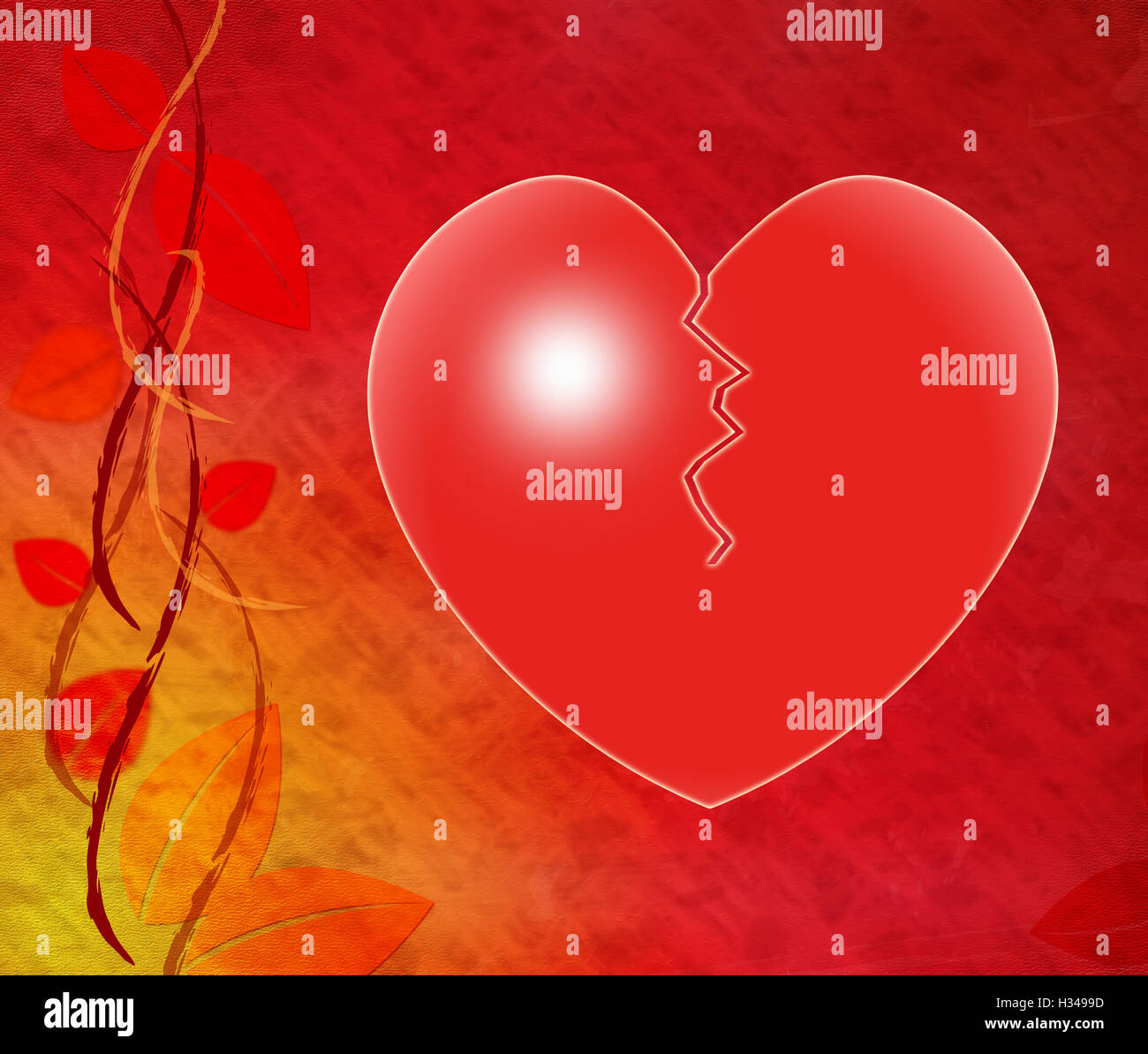 Broken Heart Means Infidelity Crisis And Divorce Stock Photo - Alamy