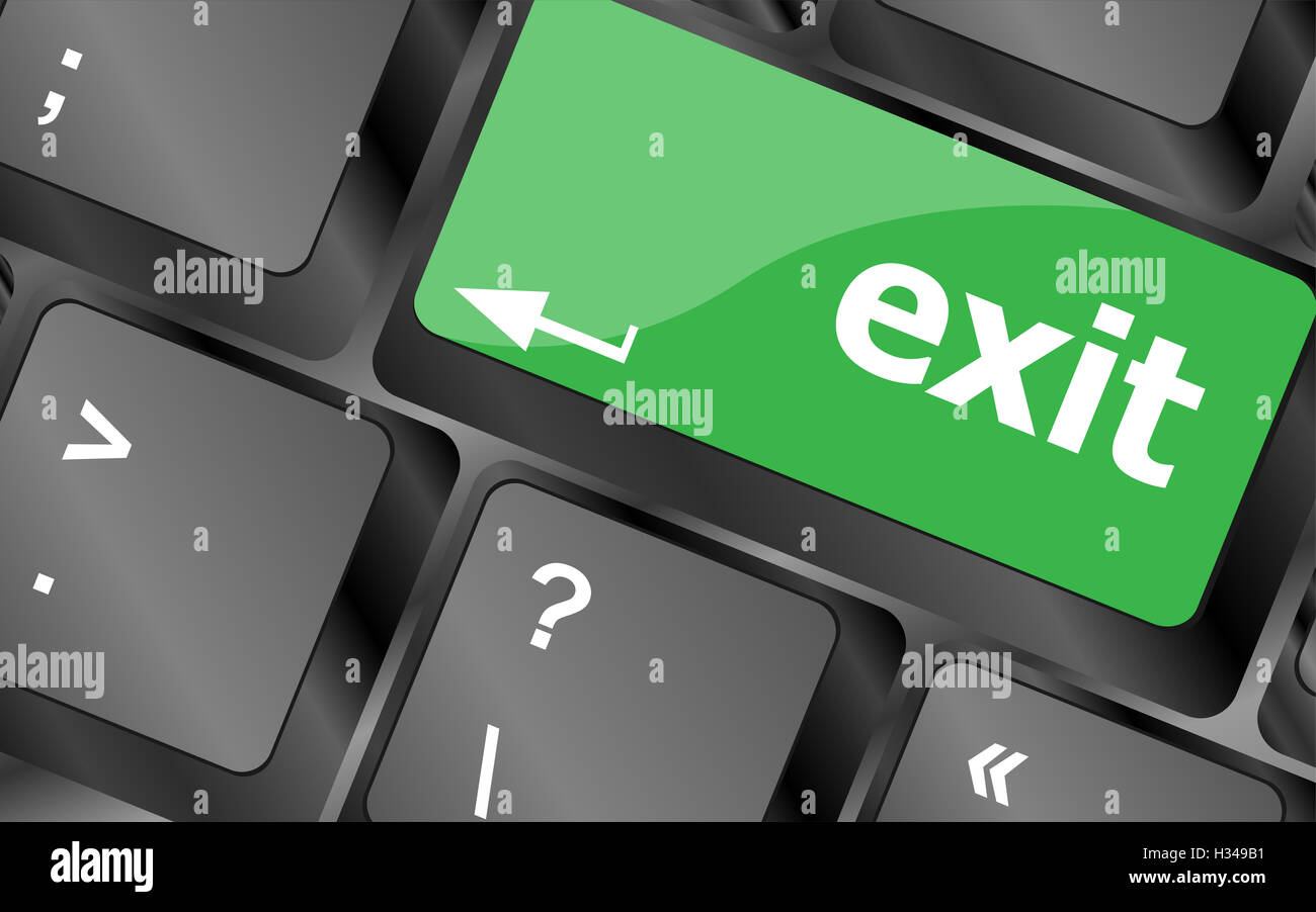 computer keyboard keys with exit button Stock Photo - Alamy