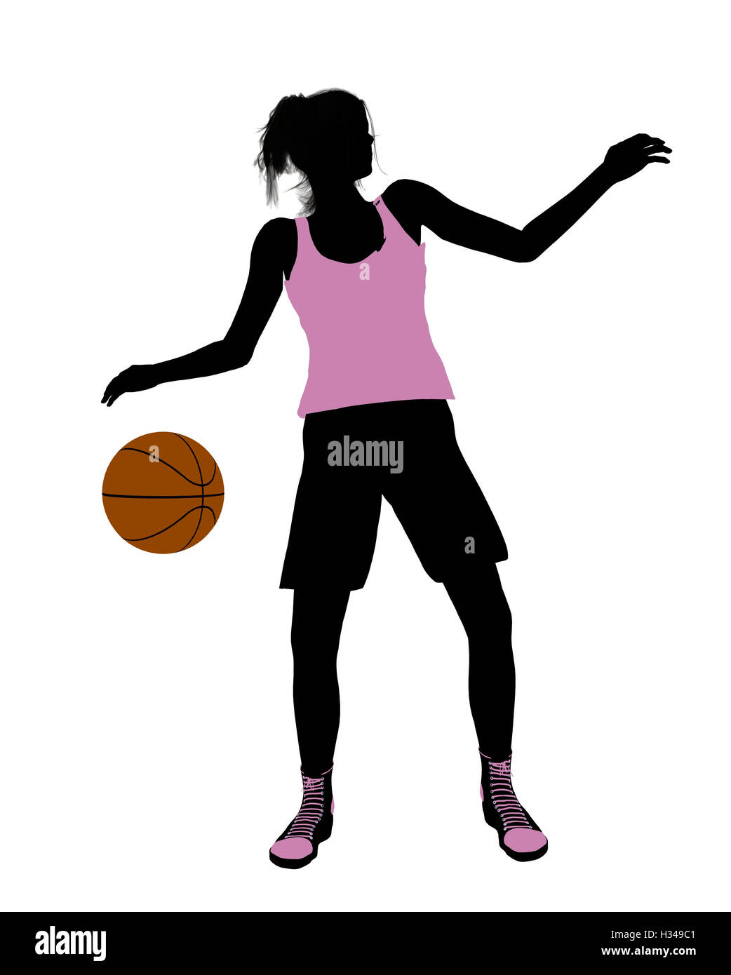 Female Basketball Player Illustration Silhouette Stock Photo - Alamy