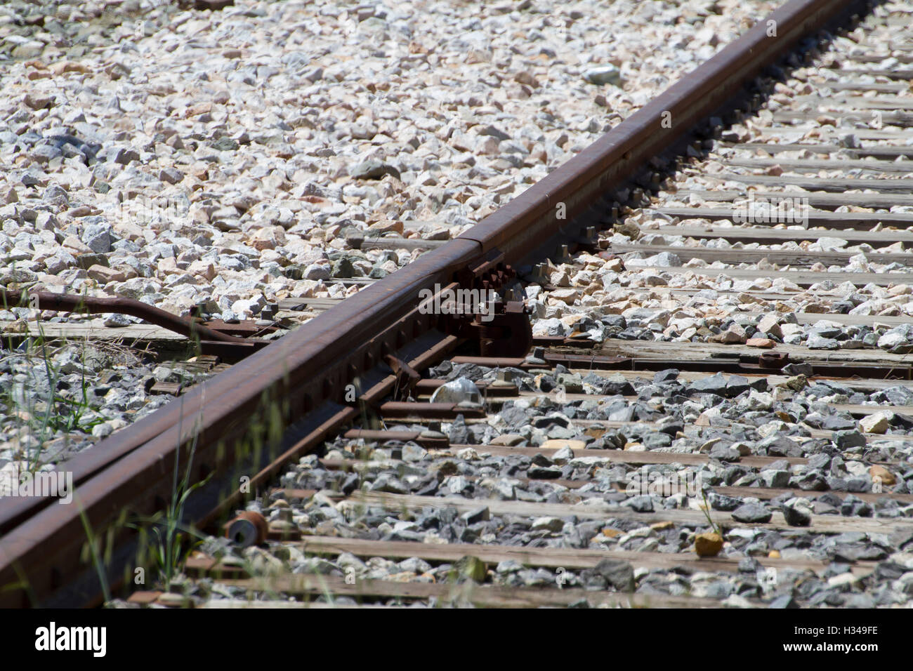 perspective, train rails, detail of railways in Spain Stock Photo - Alamy