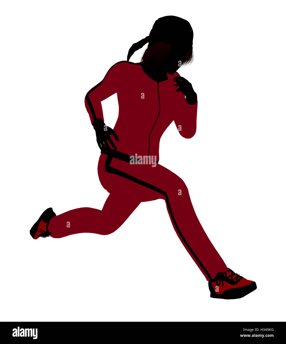 Female Jogger Illustration Silhouette Stock Photo - Alamy