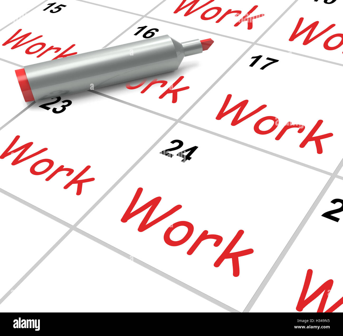 Work Calendar Shows Employment Job And Occupation Stock Photo - Alamy