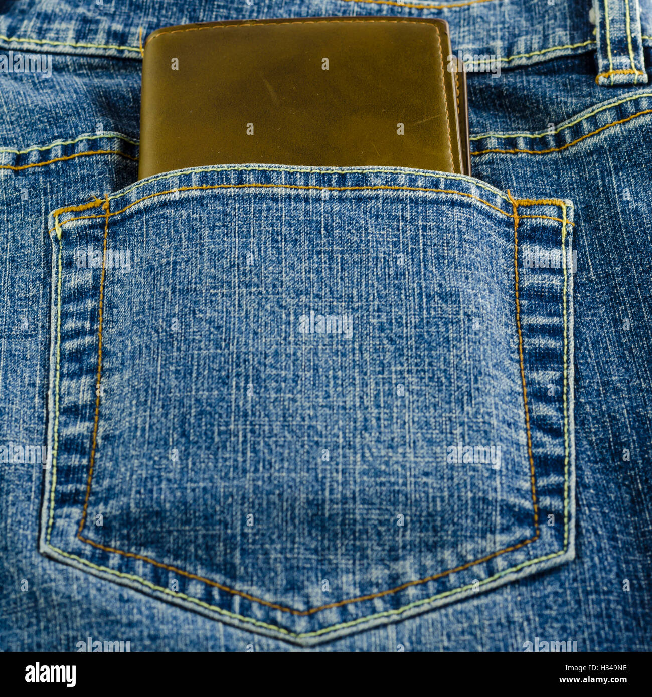 blue jeans pocket with wallet Stock Photo - Alamy