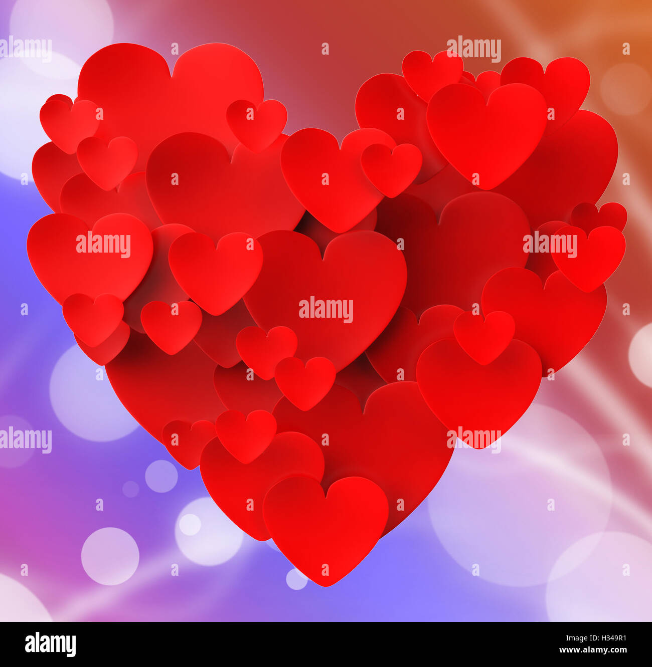Heart Made With Hearts Shows Passionate Love And Loving Marriage Stock ...