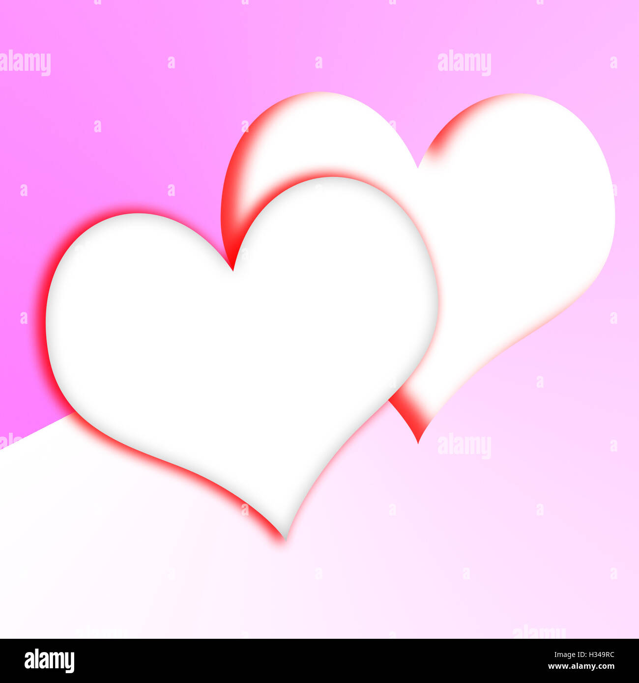 Intertwined Hearts Show Romantic Couple And Marriage Stock Photo - Alamy