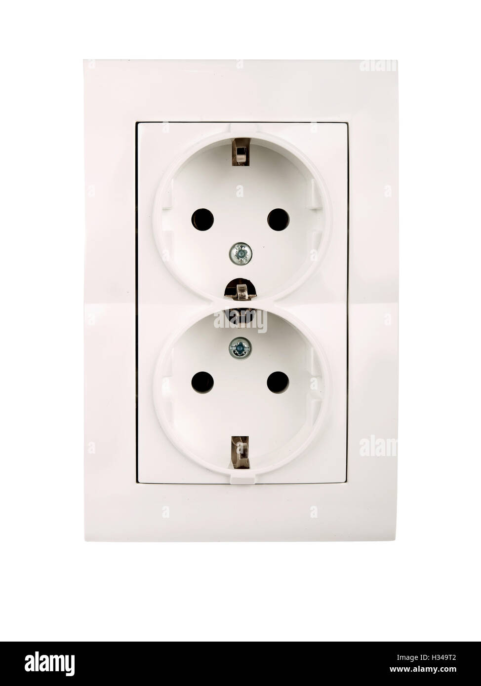 Double electric socket Stock Photo - Alamy