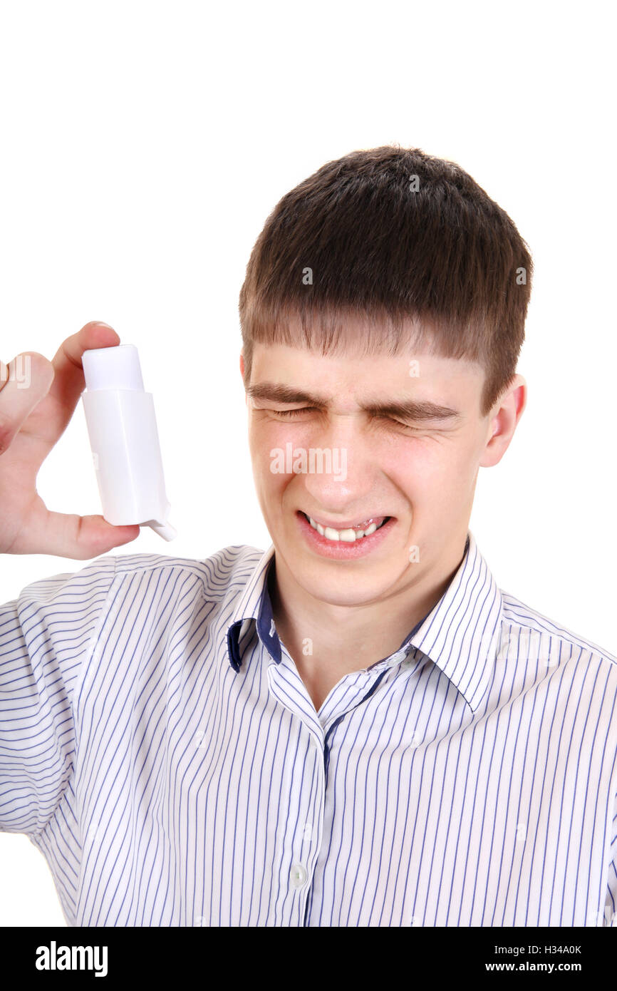 Teenager with Inhaler Stock Photo - Alamy