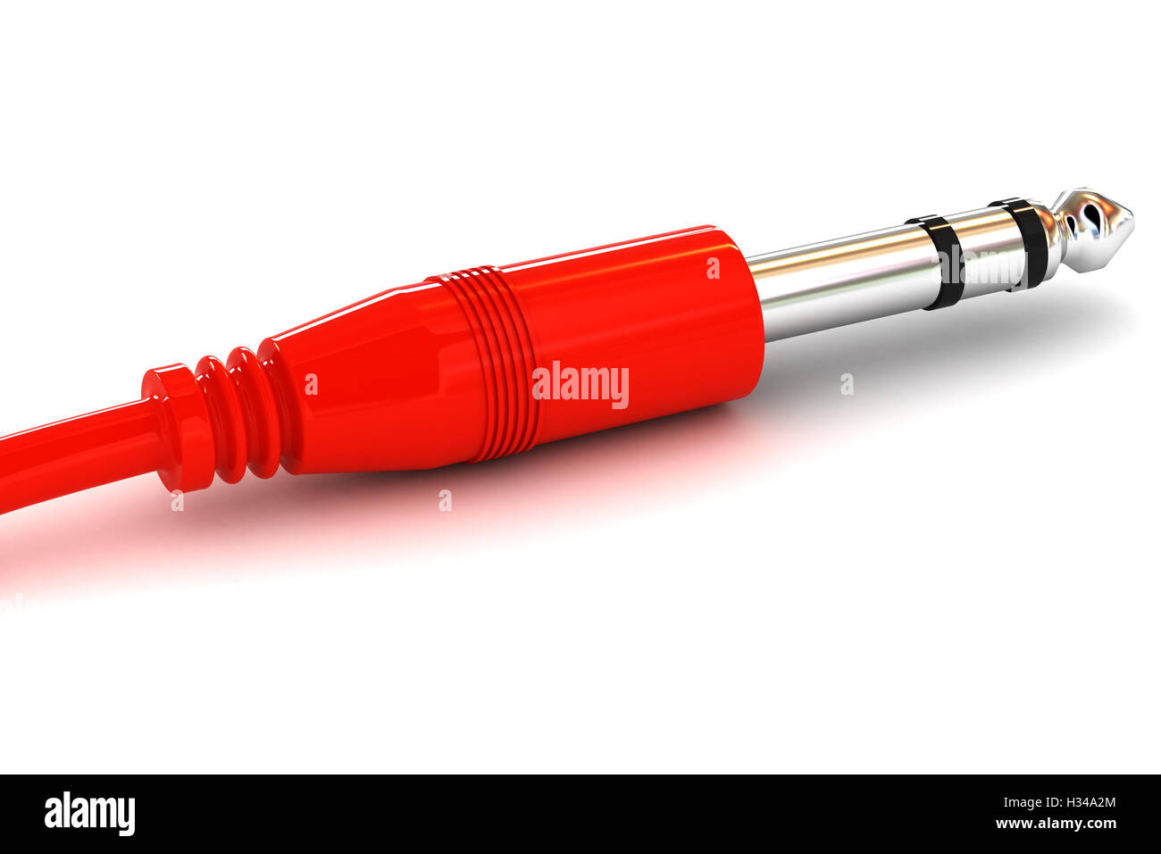 Red Jack Plug Stock Photo - Alamy