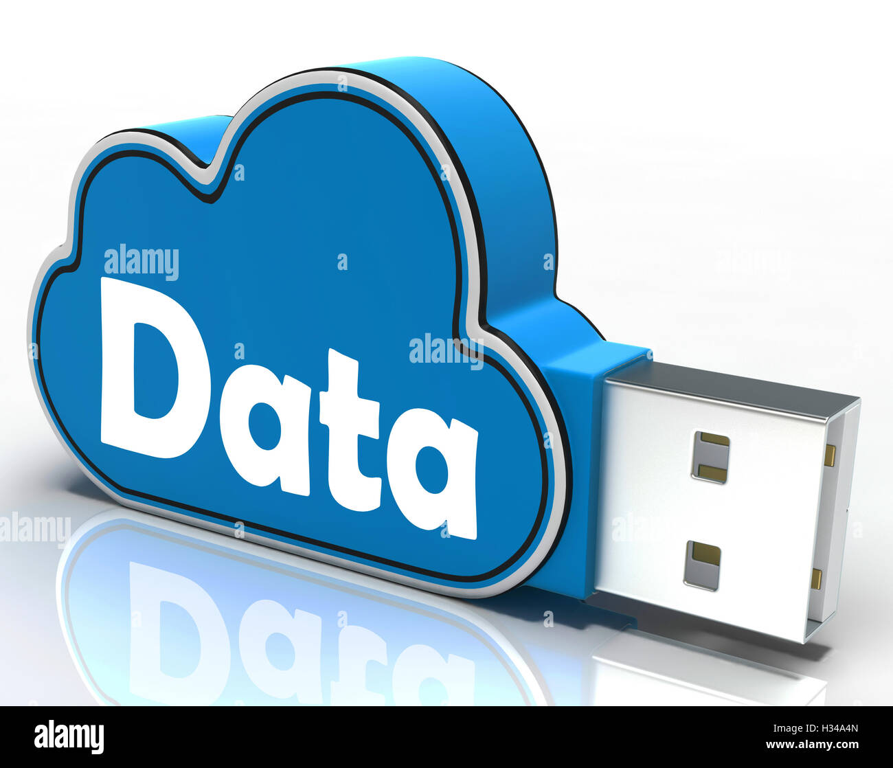 Data Cloud Pen drive Shows Digital Files And Dataflow Stock Photo - Alamy