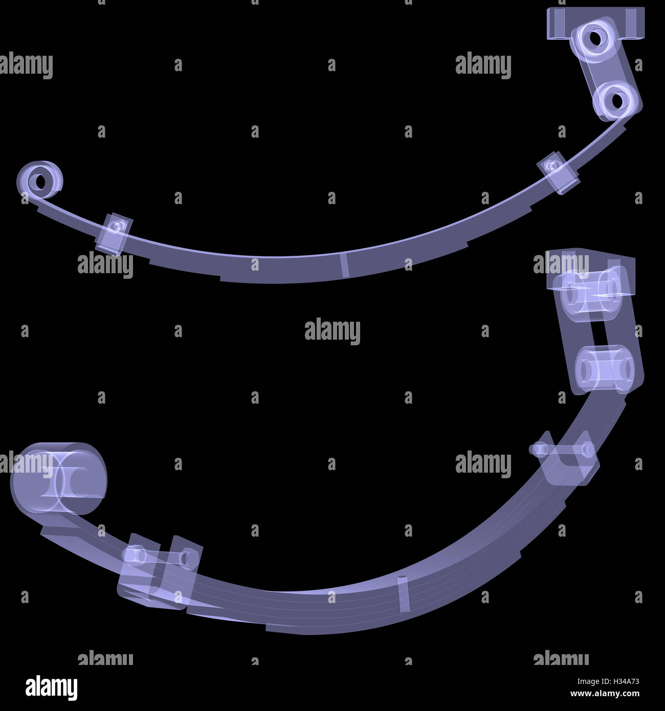 Collection of automobile springs. X-ray render Stock Photo - Alamy