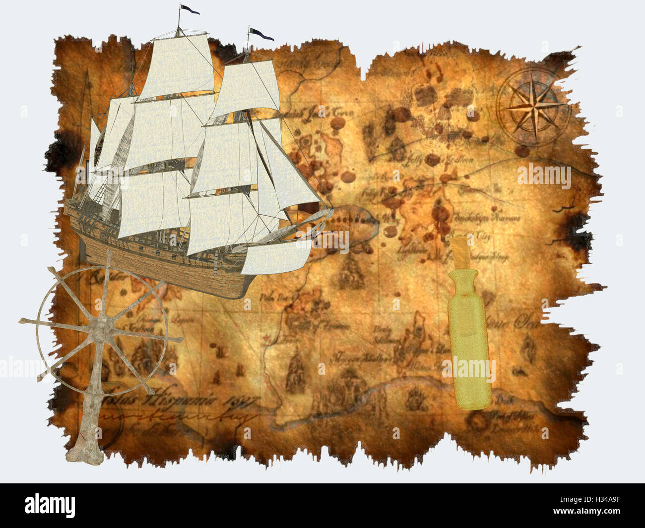 Secret treasure map hi-res stock photography and images - Alamy