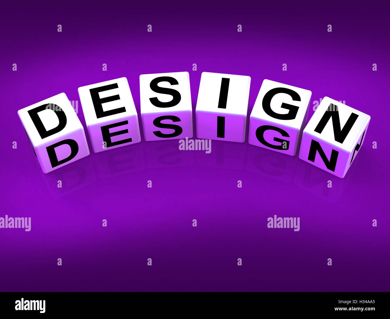 Design Blocks Mean to Design Create and to Diagram Stock Photo - Alamy