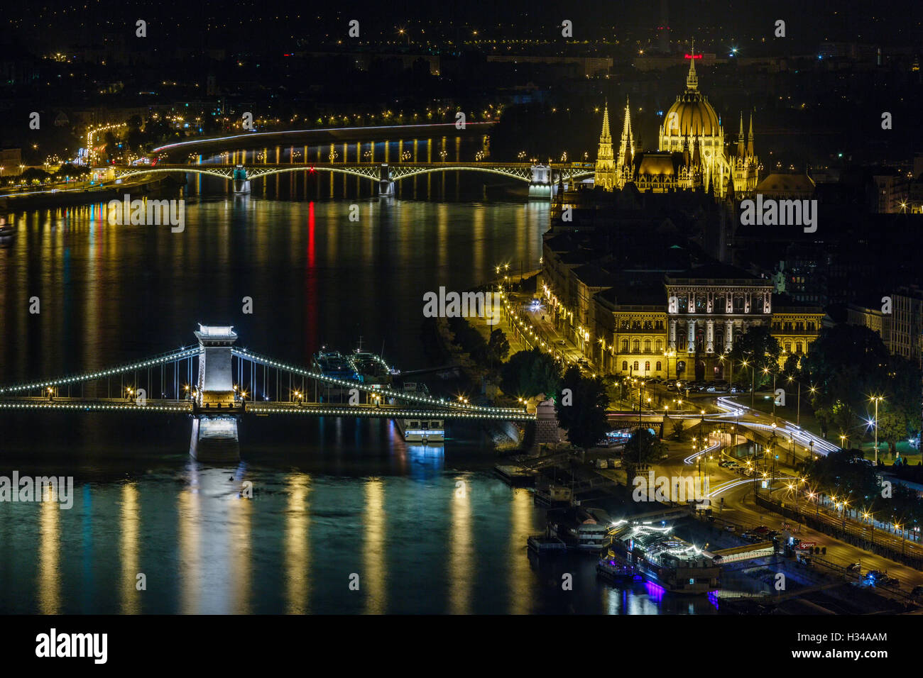 Budapest at night Stock Photo - Alamy