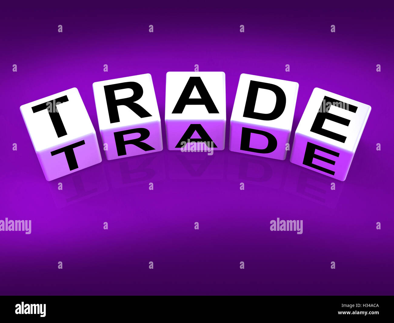 Trade Blocks Show Trading Forex Commerce and Industry Stock Photo - Alamy
