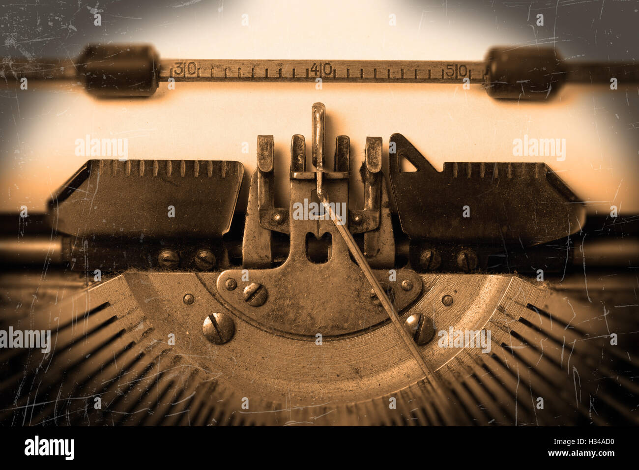 Old typewriter with paper Stock Photo - Alamy