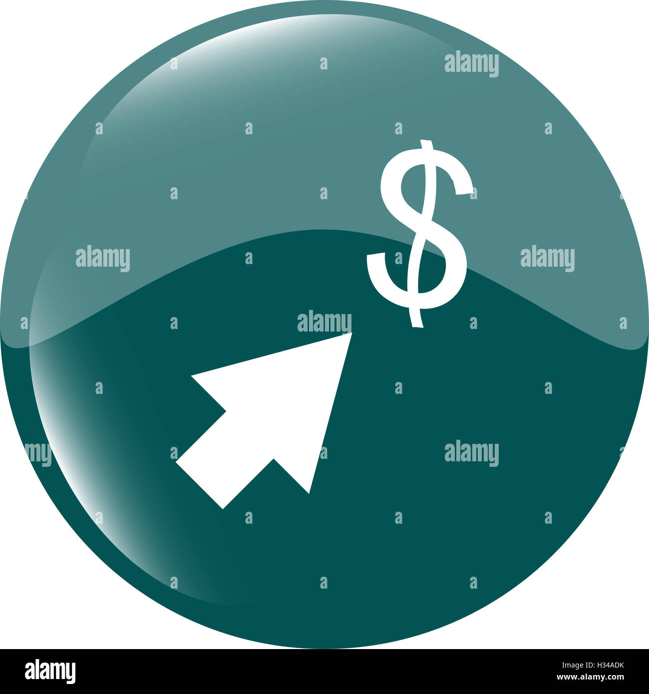 us dollar circle glossy web icon isolated on white background Stock ...