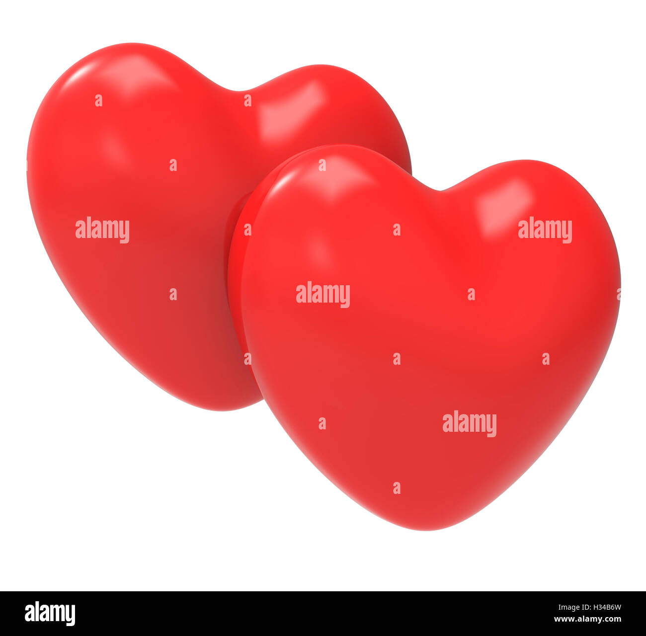 Three Dimensional Hearts Shows Dating Lovers And Marriage Stock Photo ...