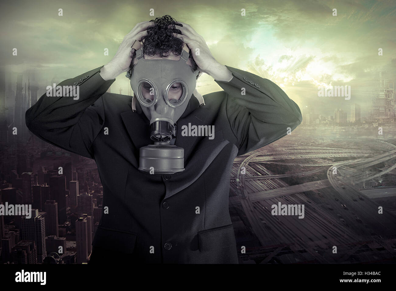 Risk business man ecological disaster hi-res stock photography and ...