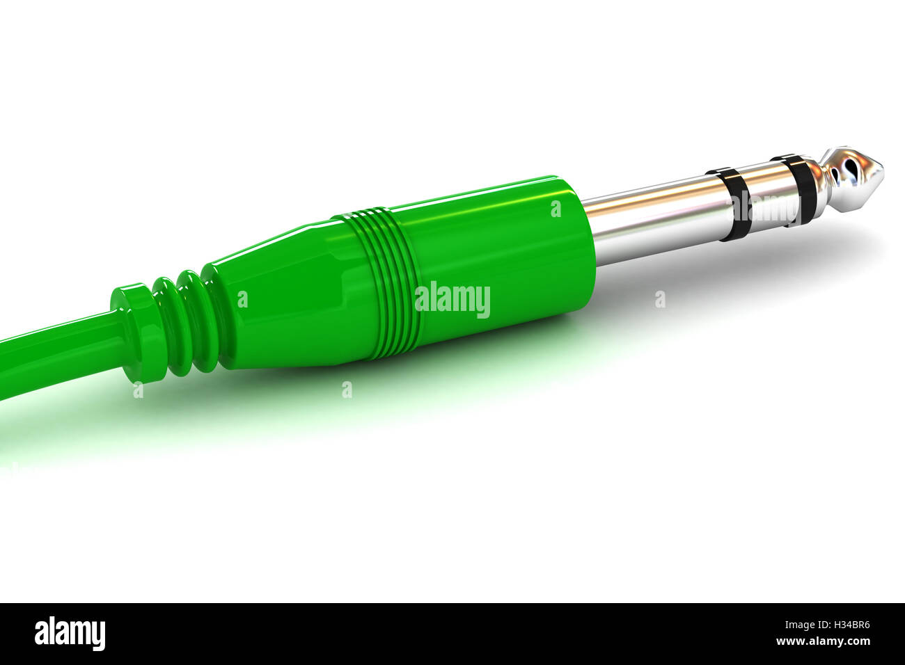 Green Jack Plug Stock Photo - Alamy