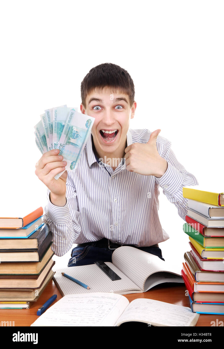 Student with a Money Stock Photo - Alamy