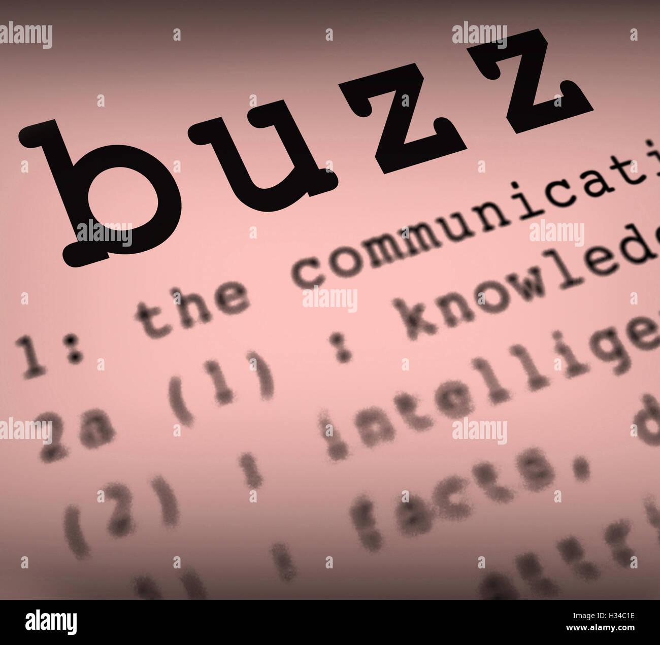 Buzz Definition Shows Public Attention Or Popularity Stock Photo - Alamy