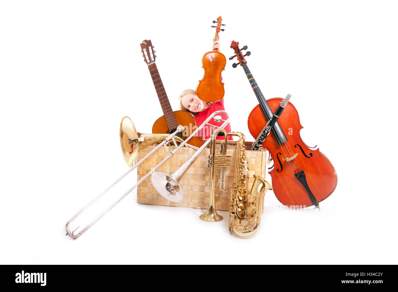 Girl in red musician Cut Out Stock Images & Pictures - Alamy