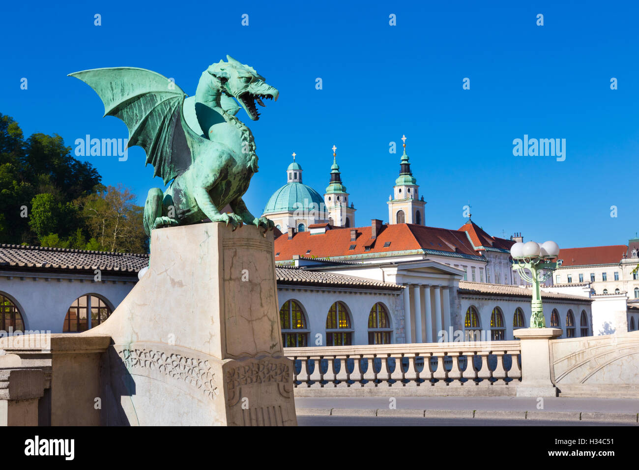 Dragon bridge, Ljubljana, Slovenia, Europe Stock Photo - Alamy