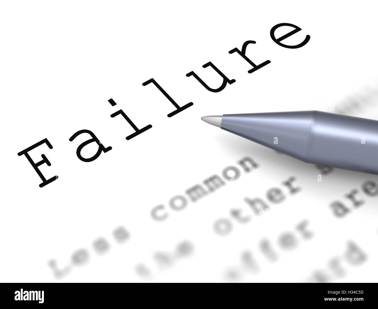 Failure Word Shows Inept Unsuccessful Or Lacking Stock Photo - Alamy