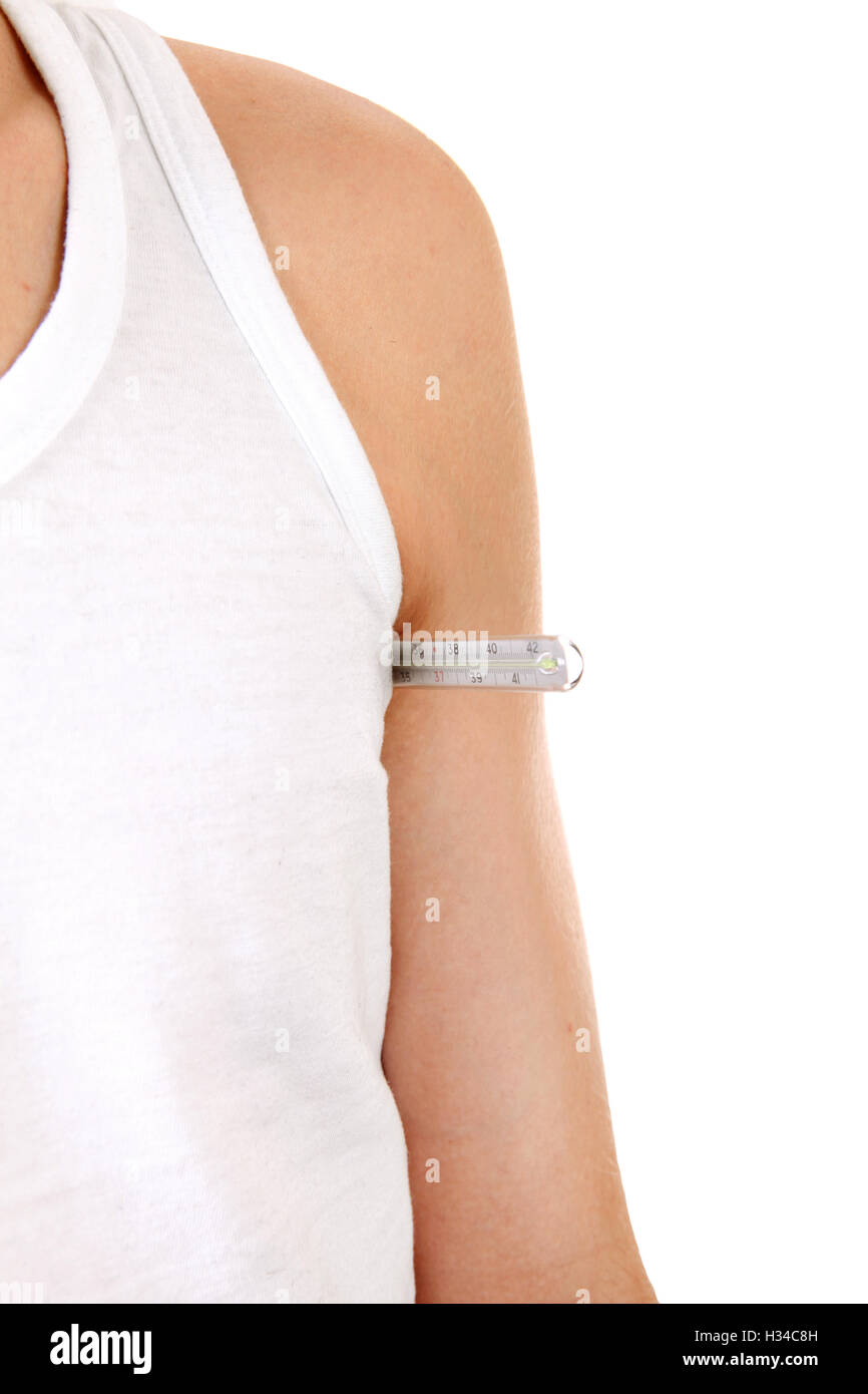 Person with Medical Thermometer Stock Photo - Alamy