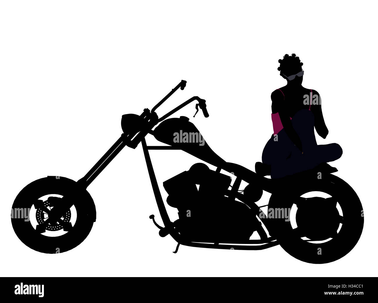 African American Female Biker Silhouette Stock Photo - Alamy