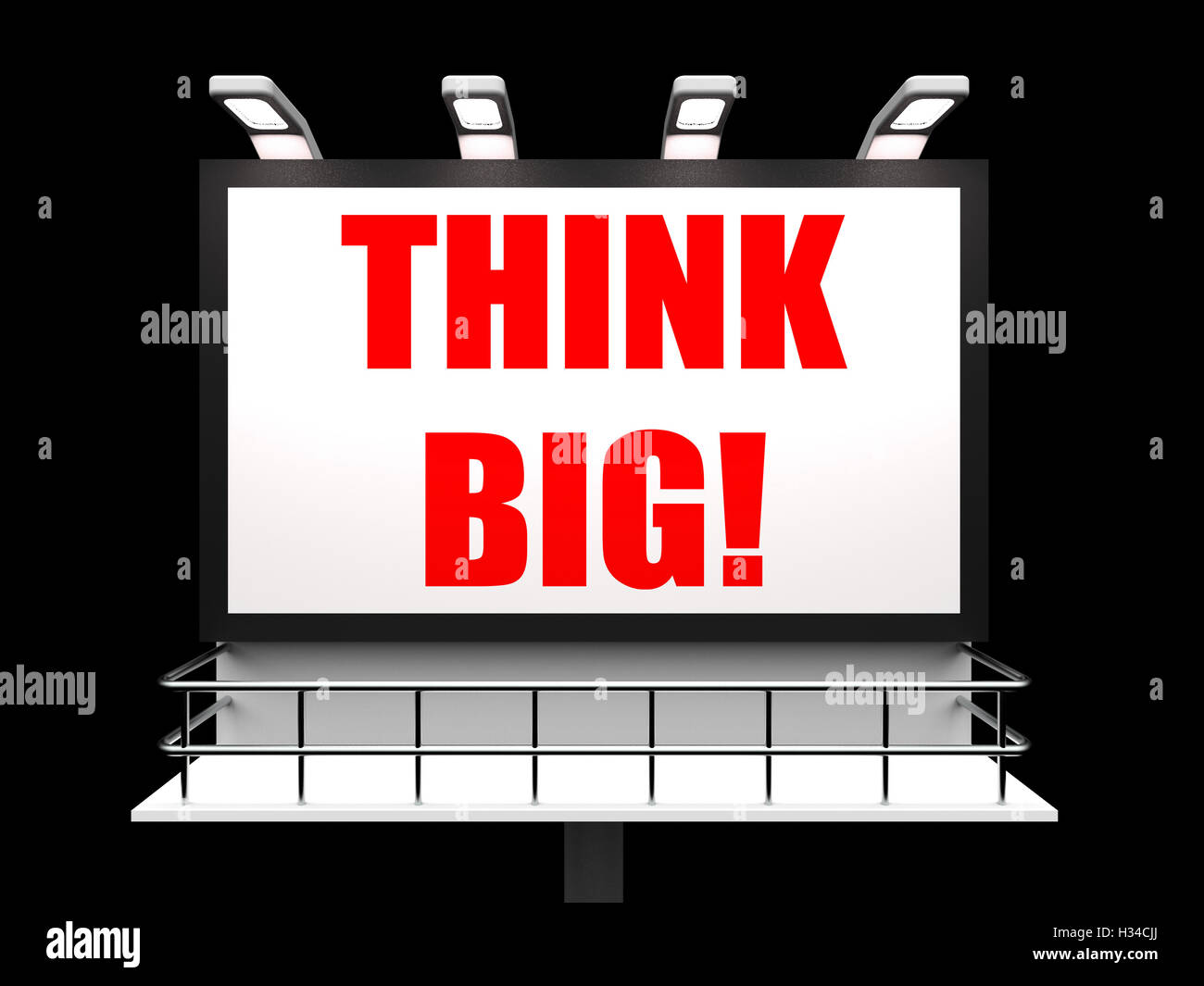 Think Big Sign Indicates Encouraging Large Goals and Dreams Stock Photo ...