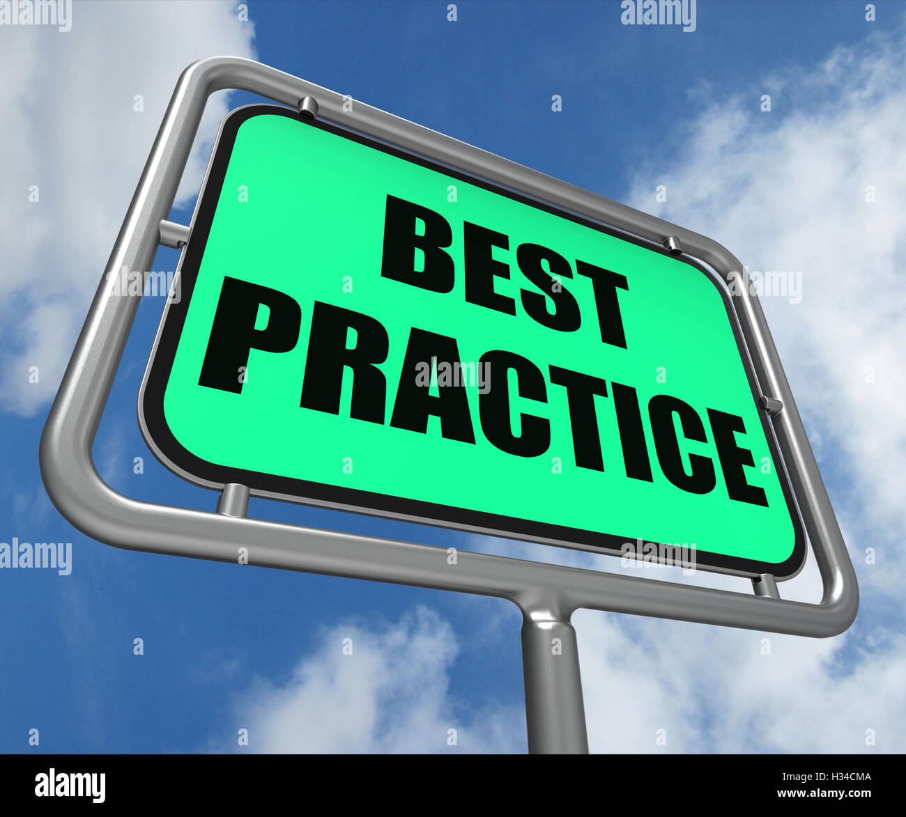 Best Practice Sign Indicates Better and Efficient Procedures Stock ...