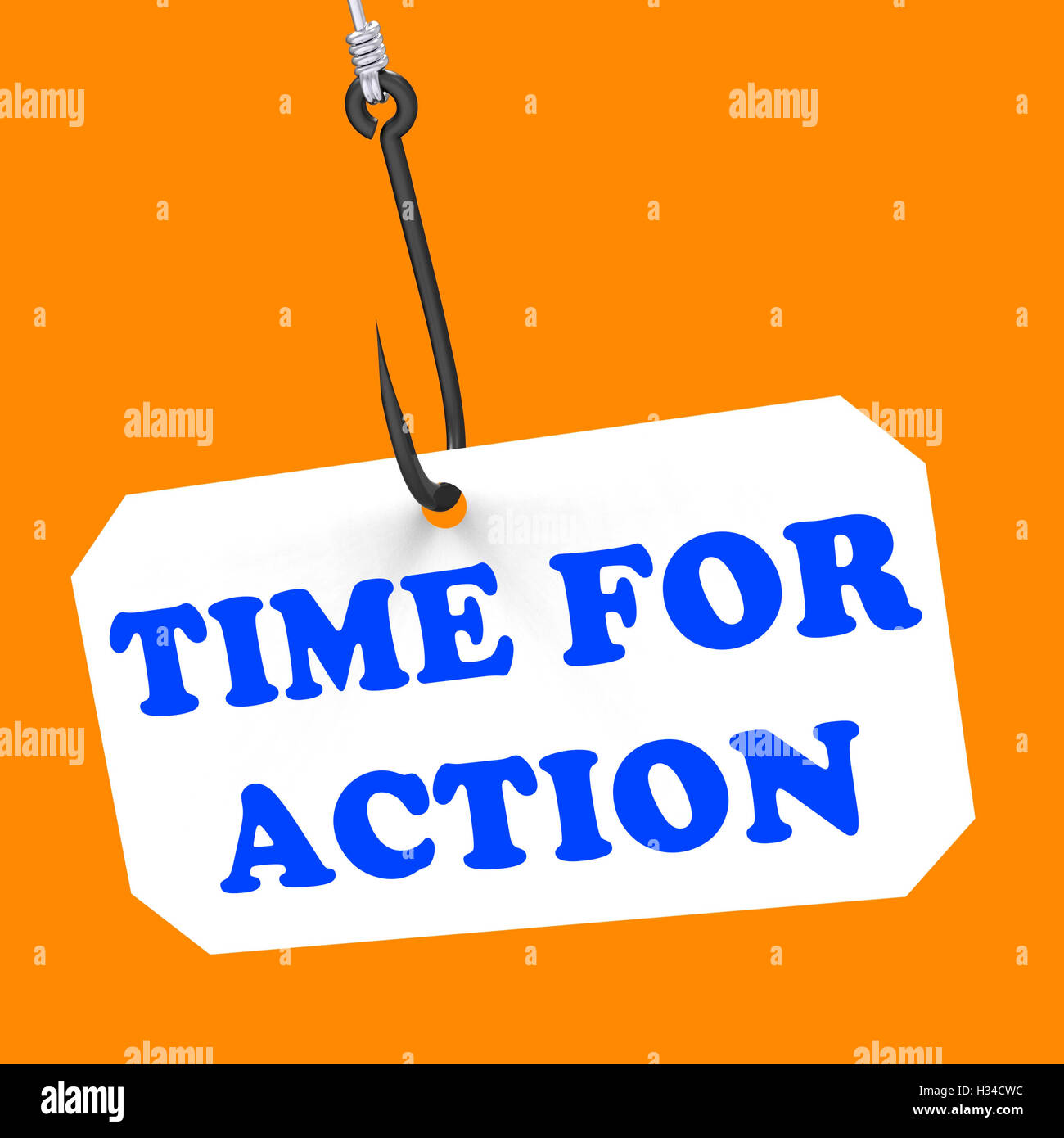 Time For Action On Hook Means Encouragement And Great Inspiratio Stock ...